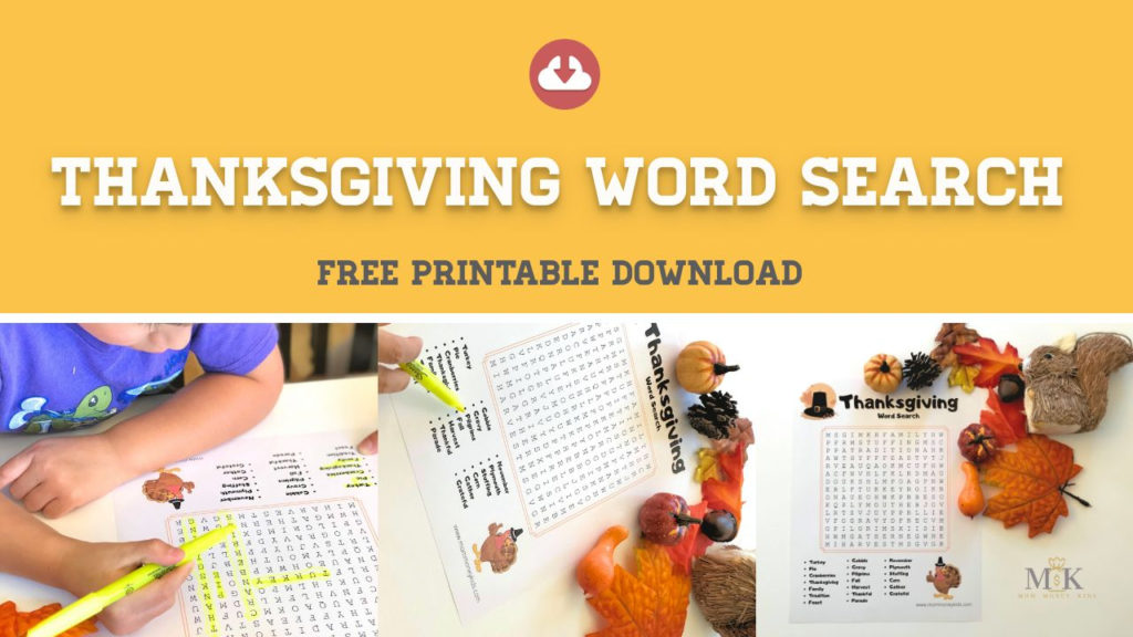 Thanksgiving Word Search Free Printable Download Activity - Mom Money Kids
