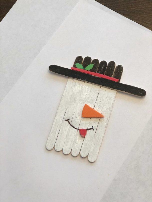 Winter Popsicle Stick Snowman DIY Toddler Craft - Mom Money Kids