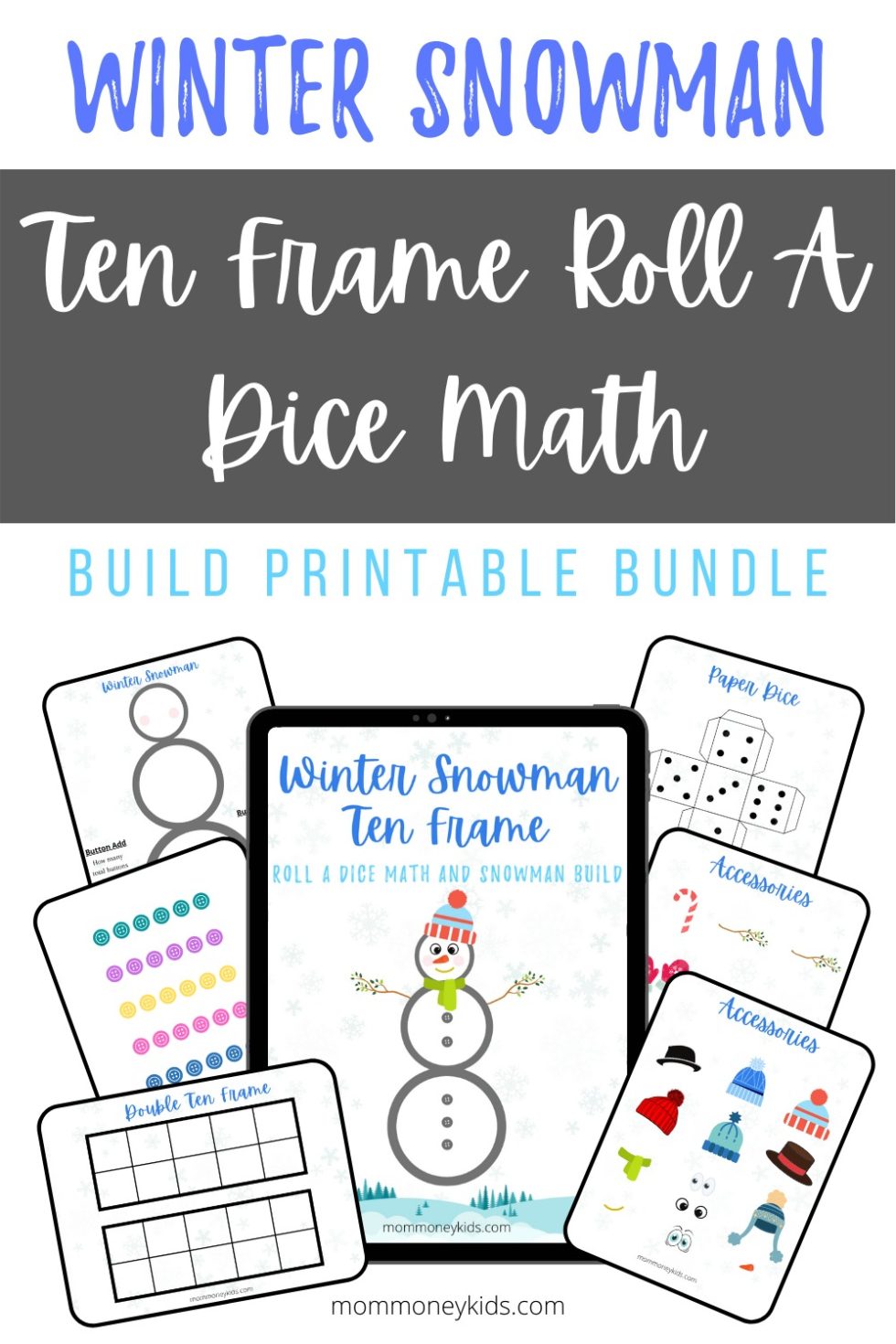 Winter Snowman Ten Frame Roll A Dice Math and Snowman Build Free ...
