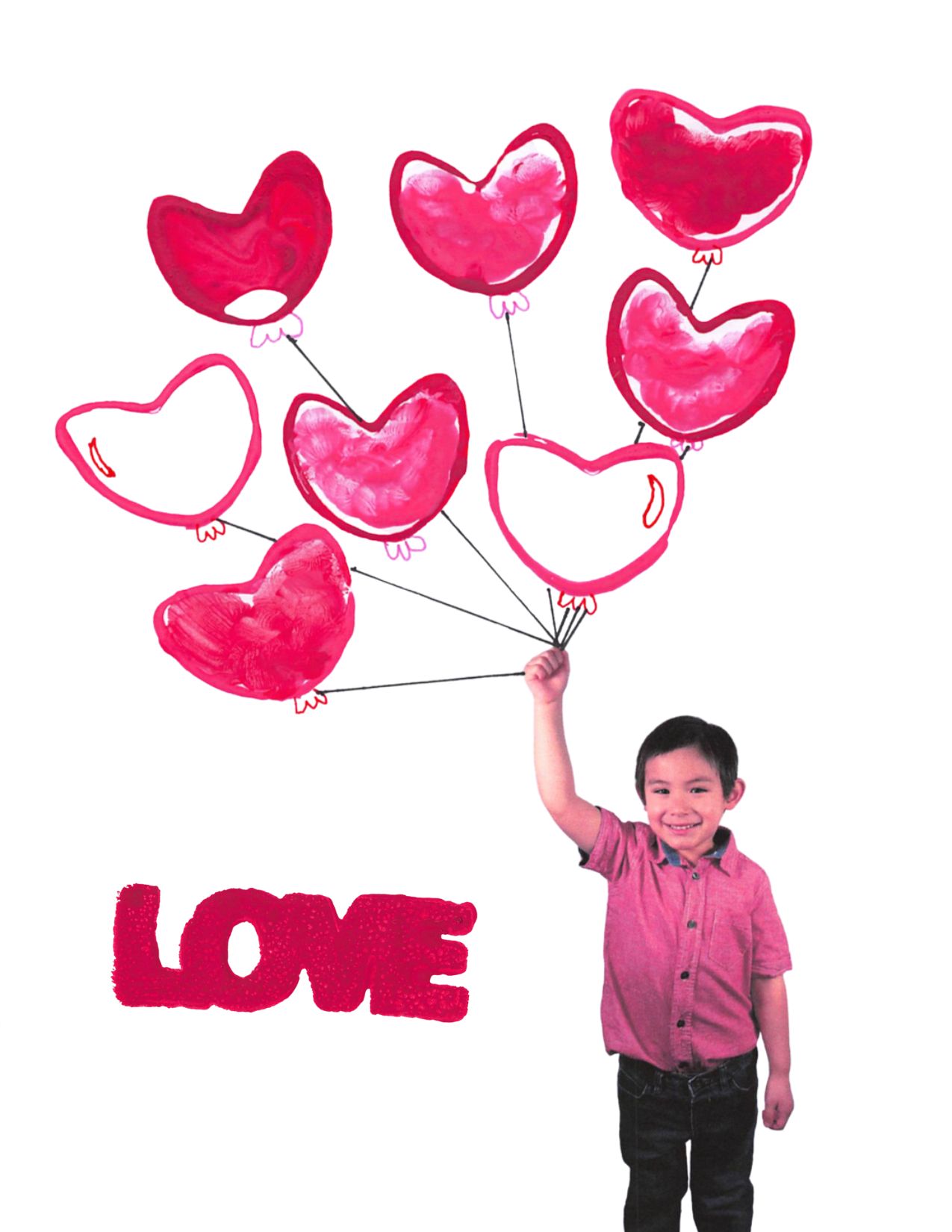 Valentines Day Balloon Heart Card Toddler Craft - Mom Money Kids